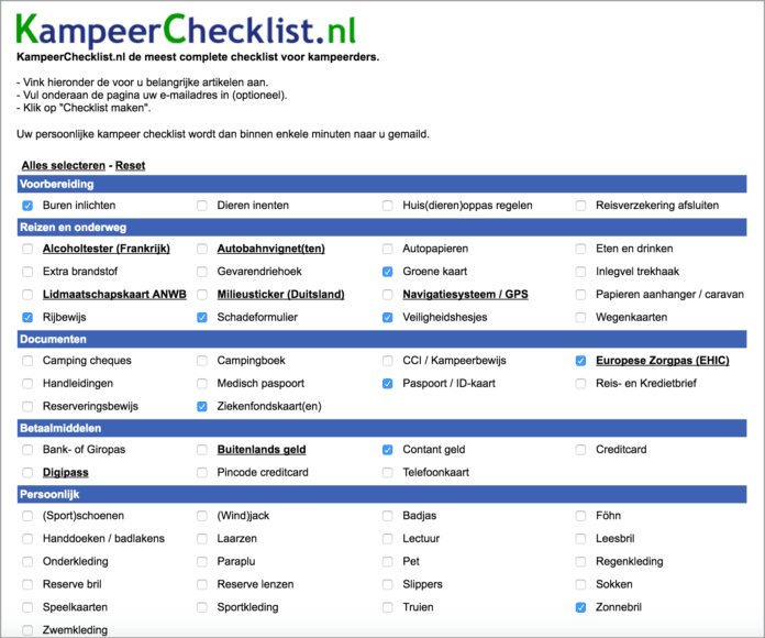KampeerChecklist: De handige inpaklijst - KampeerMagazine